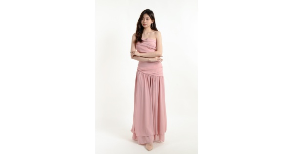 LUXE Collection : Elisa Toga Maxi Dress - Pink by KEI MAG
